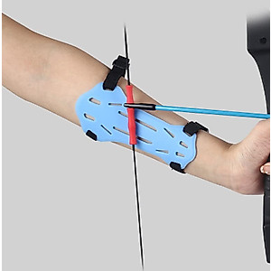 pistro Archery Arm Guard Adjustable Wristband Protective Guard for Hunting Target Bow - Black