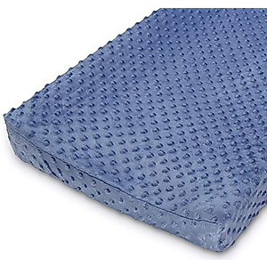 The Peanutshell Plush Minky Changing Pad Covers for Baby Boys or Girls | 2 Pack Set | Blue & Grey