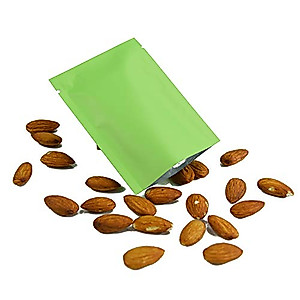 100/200PCS Green Metallic Foil Open Top Bags (200, 5x8cm (1.9x3.1"))