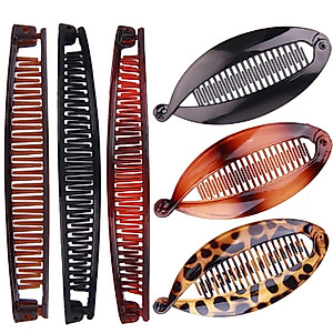 Banana Hair Clips for Women Banana Clip for Thin Hair Classic Clincher Combs Large Double Comb Fishtail Hair Clip Banana Ponytail Holder Clip for Women