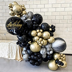 MOMOHOO Metallic Gold Balloons Garland Kit-130Pcs 18/12/10/5 Inch Gold Latex Baloons Different Sizes for Birthday Party Graduation Baby Shower Wedding