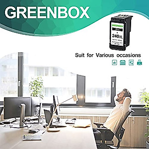 GREENBOX Remanufactured 240XL Black Ink Cartridge Replacement for Canon PG-240XL 240 XL for Canon PIXMA MG3620 TS5120 MX532 MX472 MX452 MG3522 MG2120 MG3520 MG3220 Printer (1 Black)