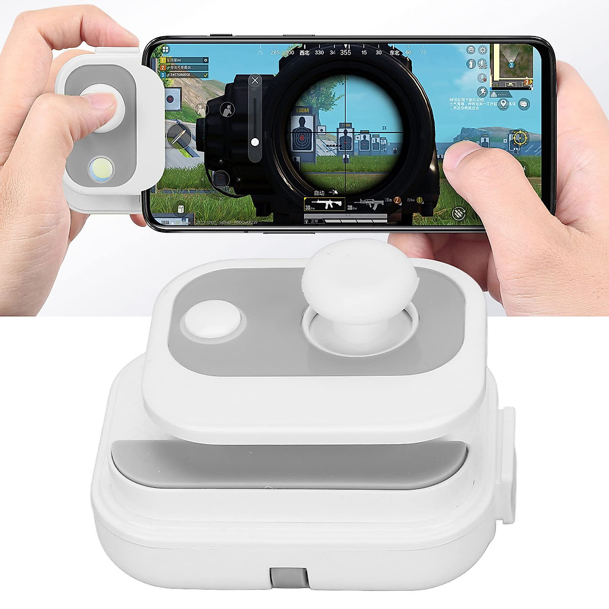 Mobile Game Controller Joystick for Android IOS Phone Tablets, Universal Mini Gaming Gamepad for PUBG, Touch Screen Joypad Control, Comfortable and Portable (White)