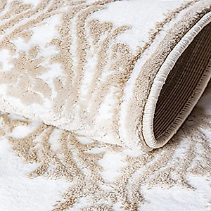 Rugs.com Nepal Collection Rug – 3 Ft Round Snow White Medium Rug Perfect for Kitchens, Dining Rooms