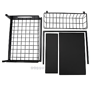 Syrisora Storage Rack L Shape Under Sink Organizers 2 Tier Load Capacity 50lbs Multi Use Slide Out Cabinet Organizer for Kitchen Bathroom Black