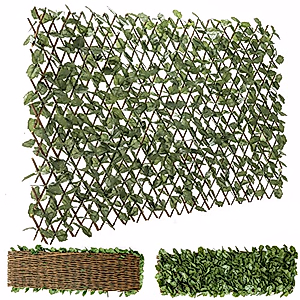 Giantex 3PCS Expandable Artificial Hedges Faux Ivy Leaves Fence, Stretchable Artificial Ivy Privacy Fence Screen Decorative Trellis for Backdrop Outdoor Garden Porch Patio Home Decorations