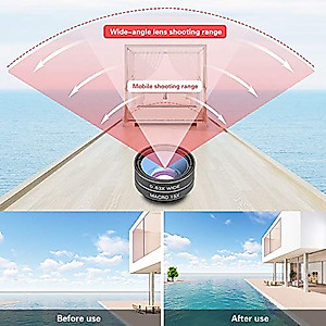 Godefa Phone Camera Lens Kit, 14 in 1 Lenses with Selfie Light for iPhone 14 13 12 11 Xs X Pro Samsung and Other Andriod Smartphone, Universal Clip on Wide Angle+Macro+ Fisheye Camera Lenses
