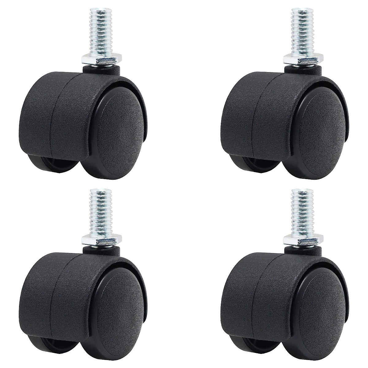 SWZHAI 1 Inch Casters Set of 4, Plastic Threaded Stem Caster Wheels Replacement Casters, M8 Stem Furniture Wheel Castor Wheels for Tables, Workbenches, Kitchen Shelf