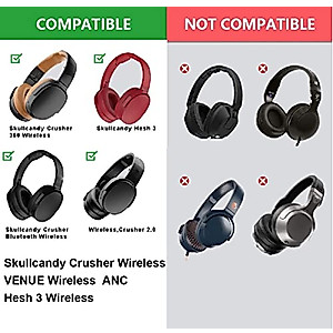 Replacement Ear Pads for Skullcandy Crusher Wireless Crusher Evo Crusher ANC Hesh 3 Headphones (Gray)