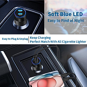 【MFi Certified】 iPhone 15 Fast Car Charger, KYOHAYA 72W Dual PD Power Cigarette Lighter USB-C Car Charger Fast Charging + 2Pack Type-C Cable for iPhone 15 Pro/15 Pro Max/Galaxy S24/S23/Pixel/iPad Pro