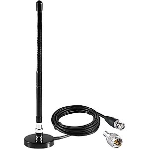 Long Range 27MHz Soft Whip Magnetic Base CB Radio Antenna with PL-259 BNC Male Connector for Cobra Midland Uniden Maxon President Vehicle Car Truck Mobile Handheld CB Radio Police Scanner, Eifagur
