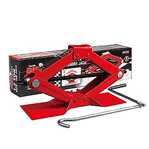 BIG RED T10152 Torin Steel Scissor Lift Jack Car Kit, 1.5 Ton (3,000 lb) Capacity, Red