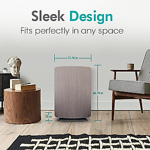 Alen BreatheSmart Classic H13 HEPA Air Purifier, Air Purifiers For Home Large Room w/ 1100 SqFt Coverage, Medical-Grade Air Cleaner for Allergens & Dust, up to 12 Mos. Filter Life, Weathered Gray