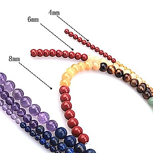 ICAI Beads 8mm Natural Colorful Stone Round Loose Stone Beads for Jewelry Making DIY Crafts Design 1 Strand 15" APPR.47-49pcs.