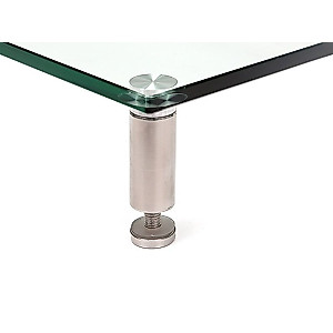 Monoprice Multimedia Desktop Stand 22 Inch x 9.5 Inch - Stand & Riser, Laptop Stand, Desktop TV Stand w/ Height Adjustable Legs - Workstream Collection, Clear