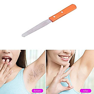 LAVEN Metal Straight Stainless Waxing Spatula Wax Applicator Spatula Wooden Handle Craft Stick for Body Hair Removal