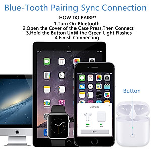 Airpod Charging Case,Wireless Airpod Replacement Charging Case Compatible with AirPods 1&2,Airpod Charger Case Only,450 mAH Airpod Battery Replacement with Bluetooth Pairing Sync Button,Pure White