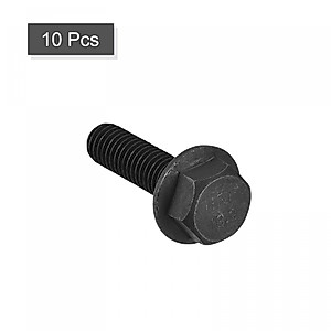 uxcell Metric M8x25mm Hex Flange Bolts, 10pcs 10.9 Grade Carbon Steel Hexagon Head Screws