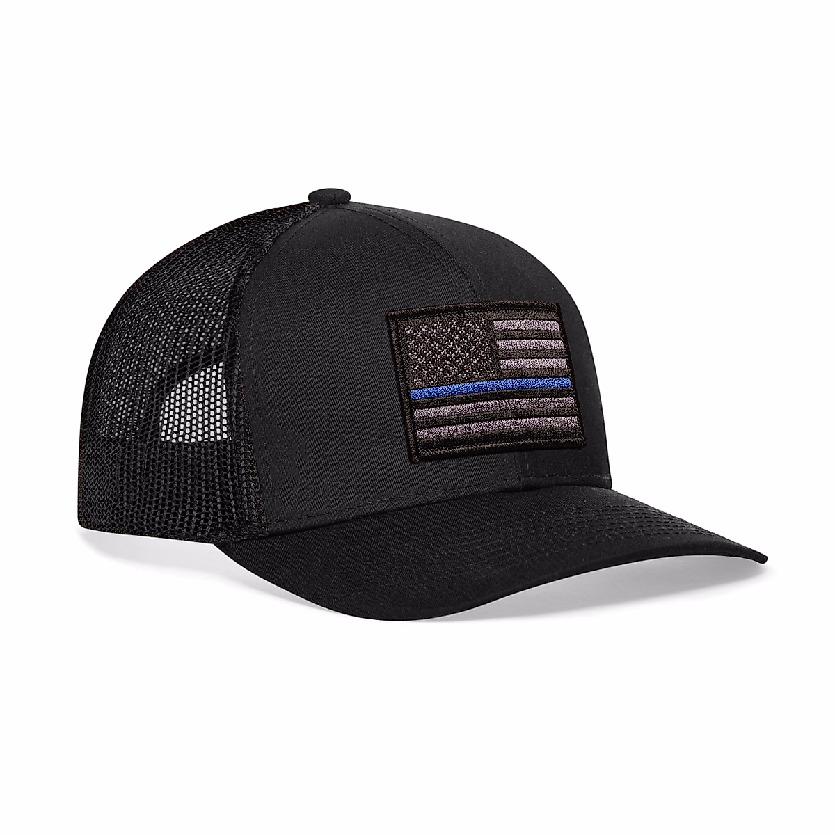 HAKA Thin Blue Line Hat, American Flag Trucker Hat for Men & Women, Honoring Law Enforcement Officers, Adjustable Baseball Cap