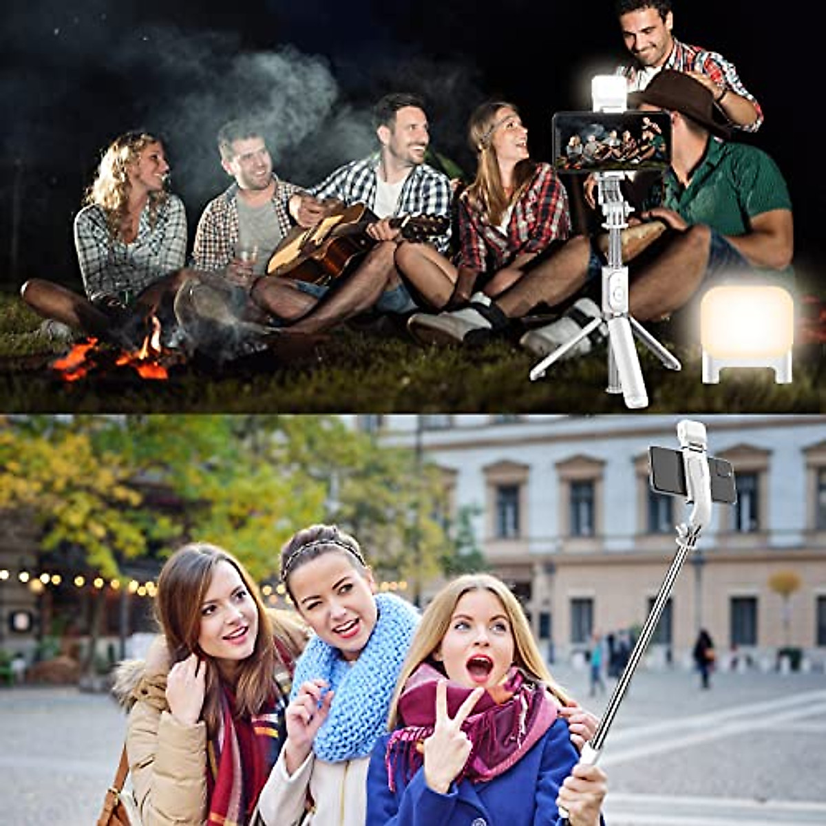 Selfie Stick with Fill Light, Tupwoon Extendable [42 Inch] Selfie Stick with Detachable Remote, Portable Phone Tripod Stand, Compatible with iPhone 14/13/12/11, Samsung Google Smartphones