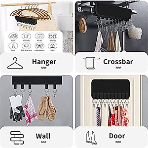 QH7 Cap Organizer Hanger, Hat Holder, Hat Organizer Change Your Ordinary Hanger to Cap Organizer Hanger,Multifunctional Nail Free Key Holder for Wall, Necklace Holder,Room Closet, Wardrobe