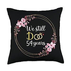 Couple 54th Anniversary Gifts Co. We Still DO 54 Years Married Couple 54th Wedding Anniversary Throw Pillow, 18x18, Multicolor