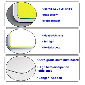 symbuth 1pcs Super Bright Tube DC12V 70W 8.6x4.4in COB Panel Strip Module Super Bright LED Light for DIY Outdoor Hiking Camping Lamp Flood Bulb, Cold White 6500K