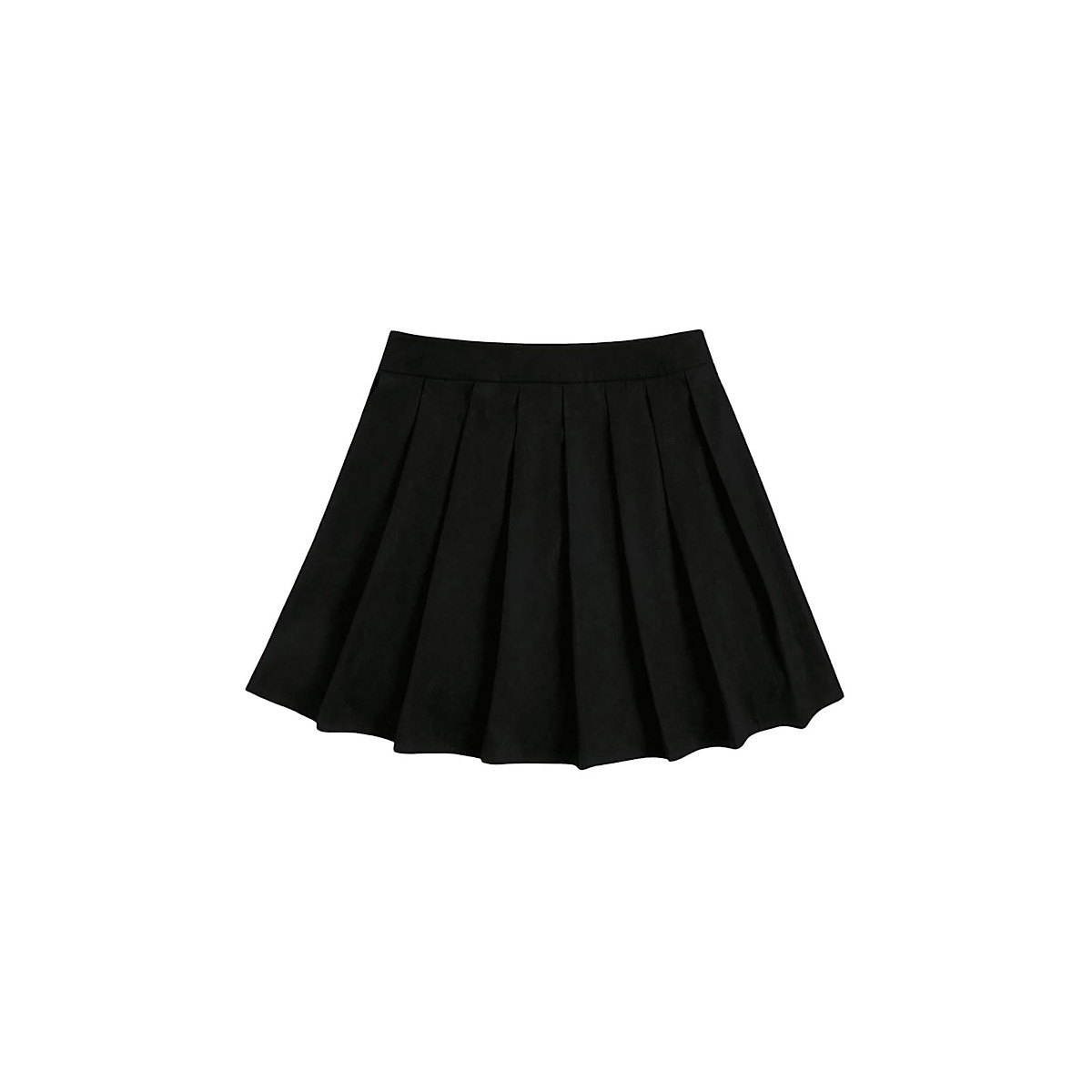 WDIRARA Women's High Waist Pleated Button Skort Asymmetrical Skirt Shorts Black S