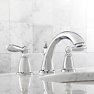 Moen Brantford Brushed Nickel Two-Handle Widespread Bathroom Sink Faucet Trim Kit, Traditional Bathroom Faucet for Three Hole Bath Sinks (Valve Required), T6620BN , 0.5