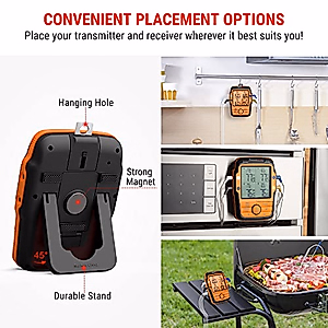 ThermoPro TP27 500FT Long Range Wireless Meat Thermometer for Grilling and Smoking with 4 Probes Smoker BBQ Grill Kitchen Food Cooking Thermometer for Meat