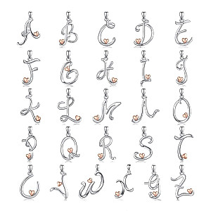 CELESTIA Gifts for Women Sterling Silver Initial Necklaces for Women Letter Pendant A Monogram Necklaces Alphabet Heart Initial Jewelry