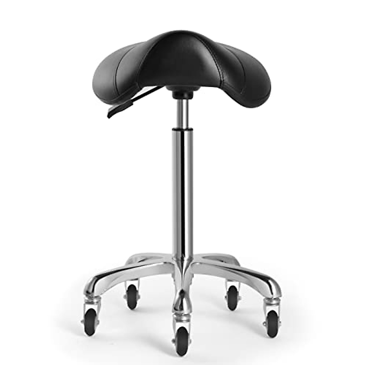 Beauty Saddle Stool Rolling Swivel Chair for Massage Clinic Spa Salon Office Adjustable with Wheels(Black)
