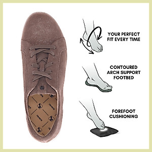 Revere Shoes Athens Lace Up Sneaker - Women's Comfort Walking Shoes with Orthotic Arch Support. Relief from Foot and Heel Pain- Rusty Metallic 9 Wide