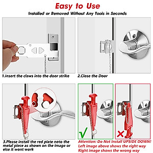 AceMining Upgraded Portable Door Lock & Black Door Stop Alarm