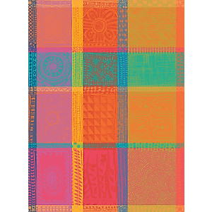 Garnier Thiebaut, Mille Wax, Creole, French Jacquard Kitchen Towel, 100 Percent Cotton, 22 Inches x 30 Inches