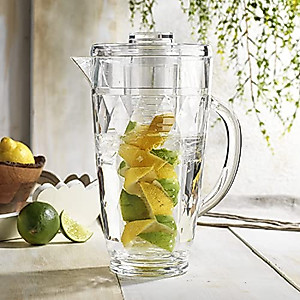 Water Infuser Pitcher – Fruit Infuser Water Pitcher By Home Essentials & Beyond – Shatterproof Acrylic Pitcher – Elegant Durable Design – Ideal for Iced Tea, Fruit Infused Water and Juice (67.7 oz.)