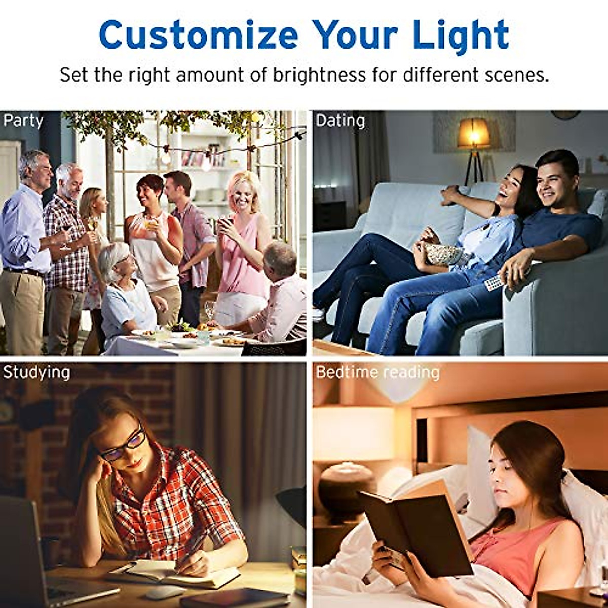 Etekcity ESL100 Smart Light Bulb Works with Alexa, Google Home and IFTTT, 4 Count (Pack of 1), 9W (60W Equivalent), 806LM, 2700K, No Hub Required, 4 Pack