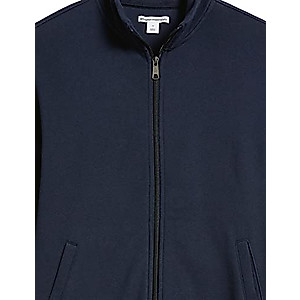 Amazon Essentials Men's Full-Zip Fleece Mock Neck Sweatshirt, Navy, Large