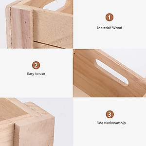 GANAZONO Wood Nesting Storage Crates with Handle Rustic Decorative Wood Crates Farmhouse Basket Distressed Storage Container Bin for Desk Sundries Display Decoration Medium