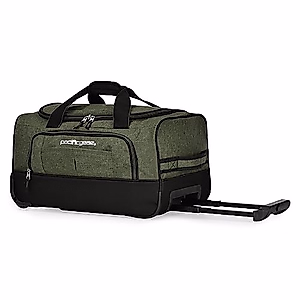Pacific Gear Wheeled Rolling Duffel Bag, Durable Design, Telescoping Handle, Multiple Compartments, Tie-Down Capabilities
