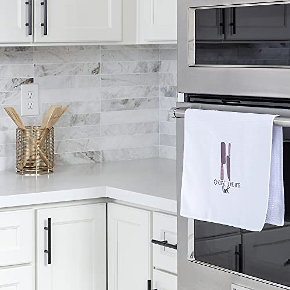 Aller Home & Kitchen Funny Kitchen Towels with Sayings. 4pc Kitchen Towel Set, Fun Pun Gadget Design - Waffle Weave Towel, Decorative Funny Dish Towels for Mom. Cute Kitchen Towels for Gifts