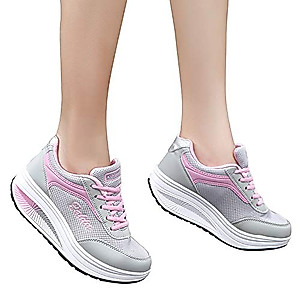 USYFAKGH YIWULA Womens Sneakers Walking Tennis Shoes Fashion Women Outdoor Mesh Lace-Up Sports Shoes Runing Breathable Shoes Sneakers