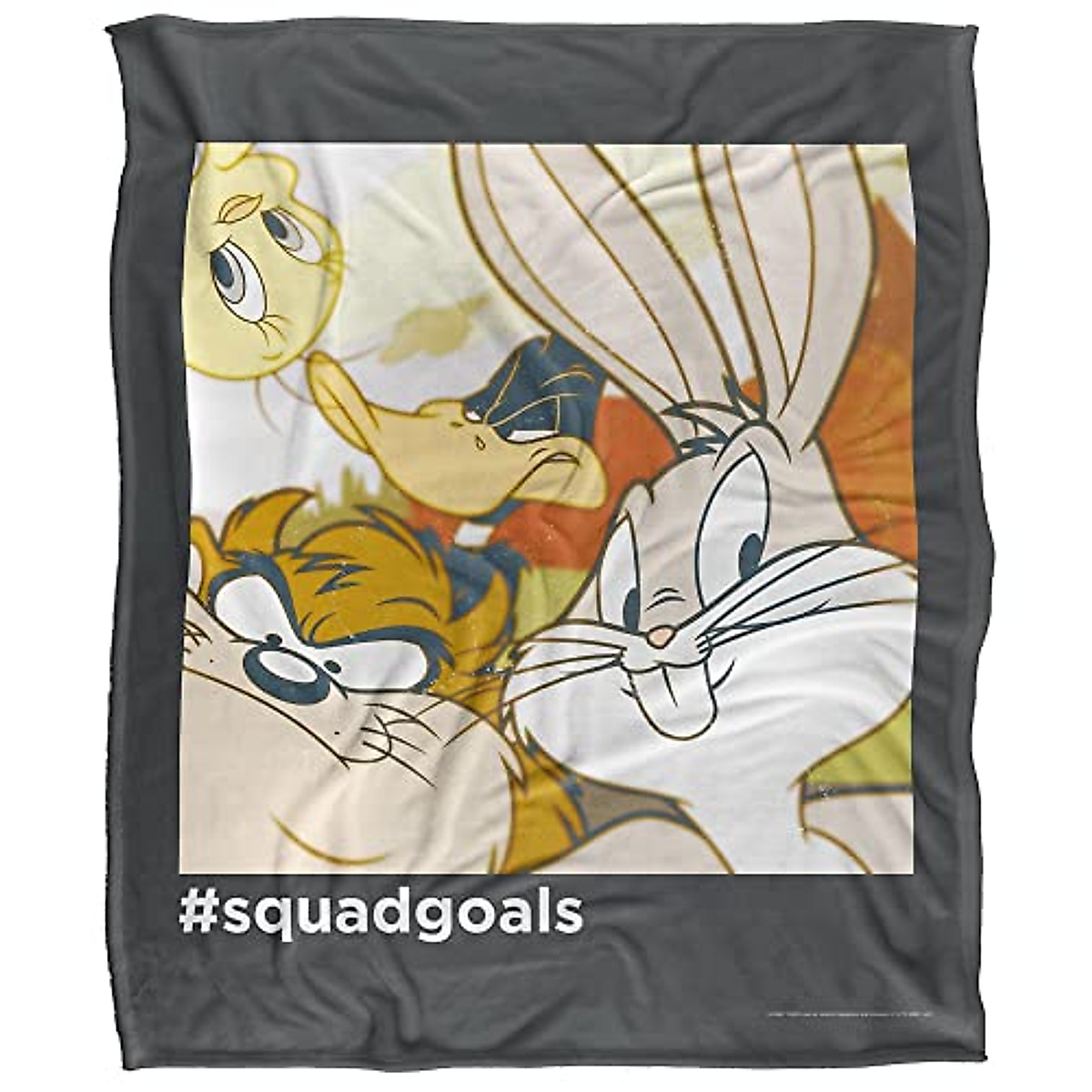 Looney Tunes Blanket, 50"x60", Squad Goals Sherpa Back Super Soft Throw