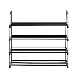 legendary-Yes 4-Tier shoe rack organizer storage bench stand for mens womens shoes closet with iron shelves holds up to 24 pairs