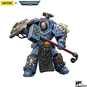Pipigirl JoyToy 40K Genuine License 1:18 Soldier, Space Wolves Arjac Rockfist, 4inch Models Action Figures Kits (Arjac Rockfist), (JT6878)