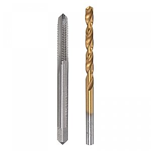 uxcell M5 x 0.8 Straight Flute Thread Tap and 4.2mm Twist Drill Bit Set, Metric Titanium Plated 6542 High Speed Steel Machine Screw Thread Tap Threading Drilling Tool