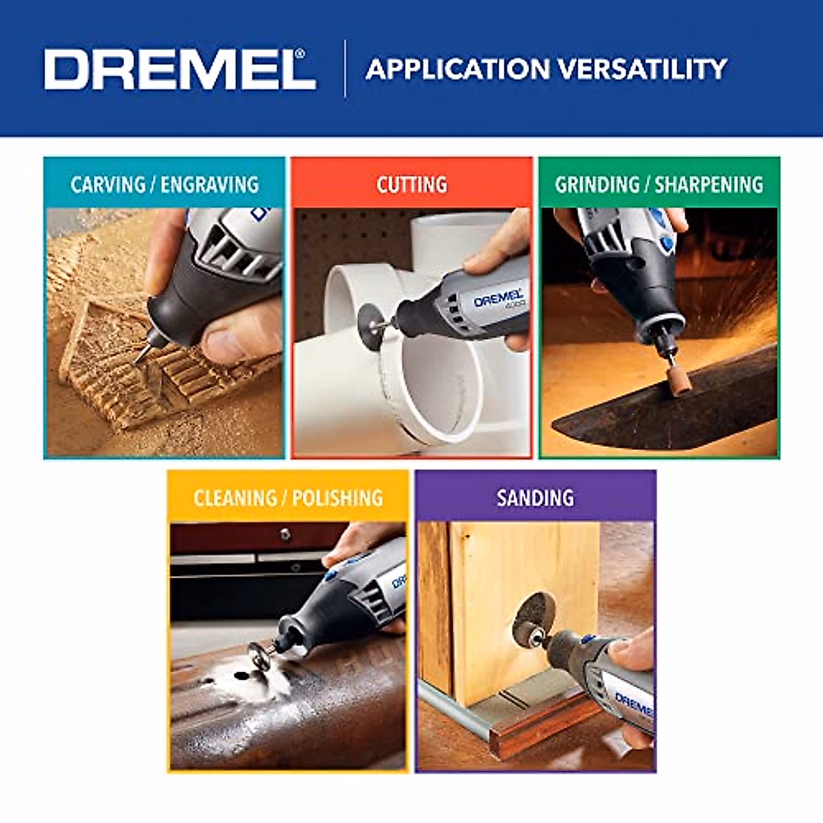 Dremel 4000-2/30 Variable Speed Rotary Tool Kit - Engraver, Polisher, and Sander- Perfect for Cutting, Detail Sanding, Engraving, Wood Carving, and Polishing- 2 Attachments & 30 Accessories