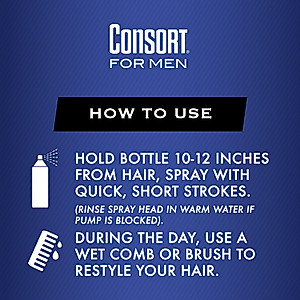 Consort Hair Spray 8 Ounce Unscented Extra Hold Pump Non-Aero (236ml) (3 Pack)