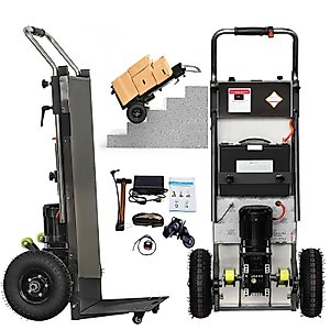 NETSOLAR Electric Stair Climbing Hand Trucks Dolly Cart for Moving 880lb Heavy Duty Folding Stair Climber Cart Hand Trolley Motor Battery Powered for Furniture Family Logistics Warehouse