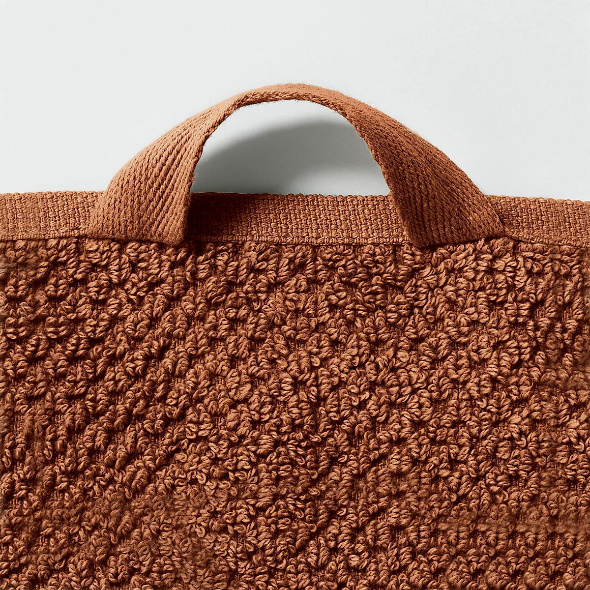 Nate Home by Nate Berkus 100% Cotton Textured Rice Weave 6-Piece Towel Set | 2 Bath Towels, Hand Towels, and Washcloths, Soft and Absorbent for Bathroom from mDesign - Set of 6, Sienna (Brown)